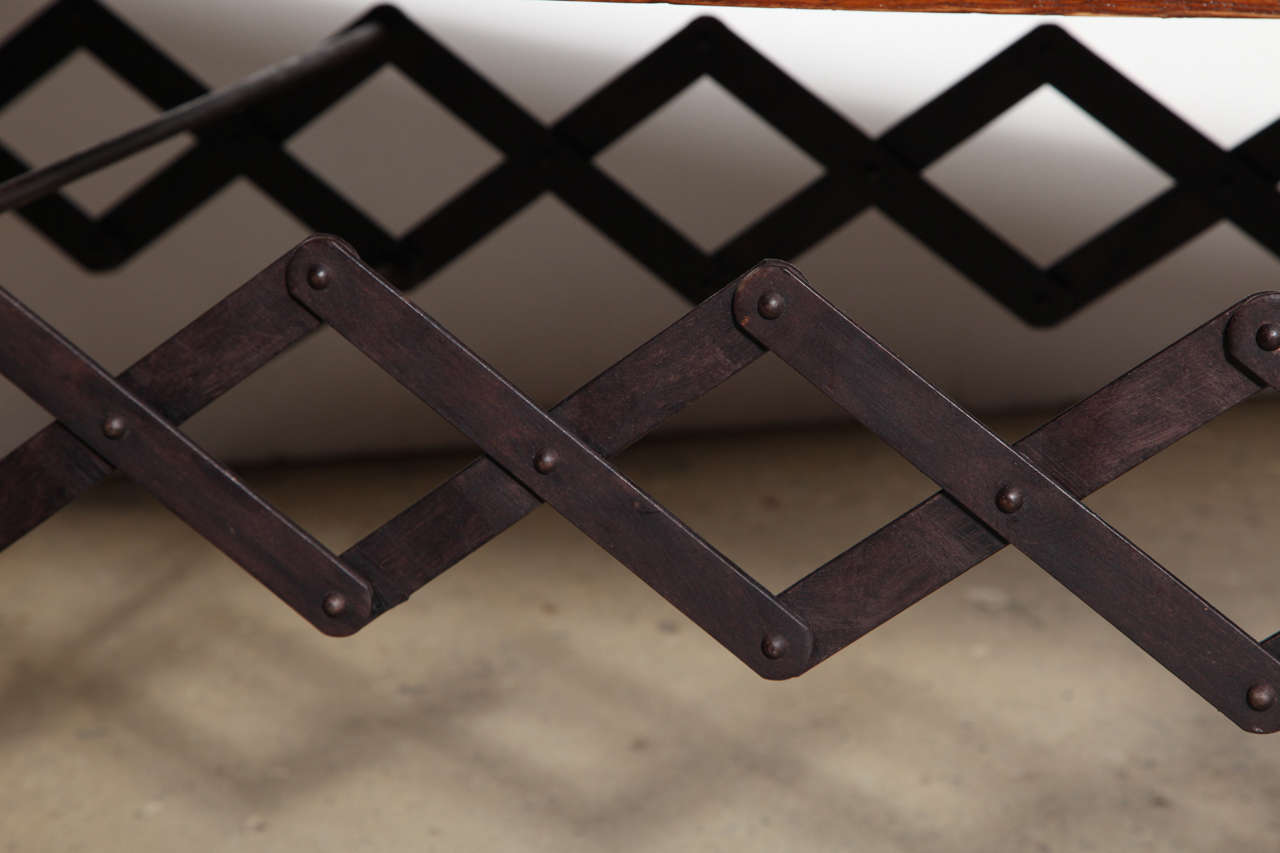 High Rolling Accordion Coffee Table with Substantial Solid Dark Oak ...