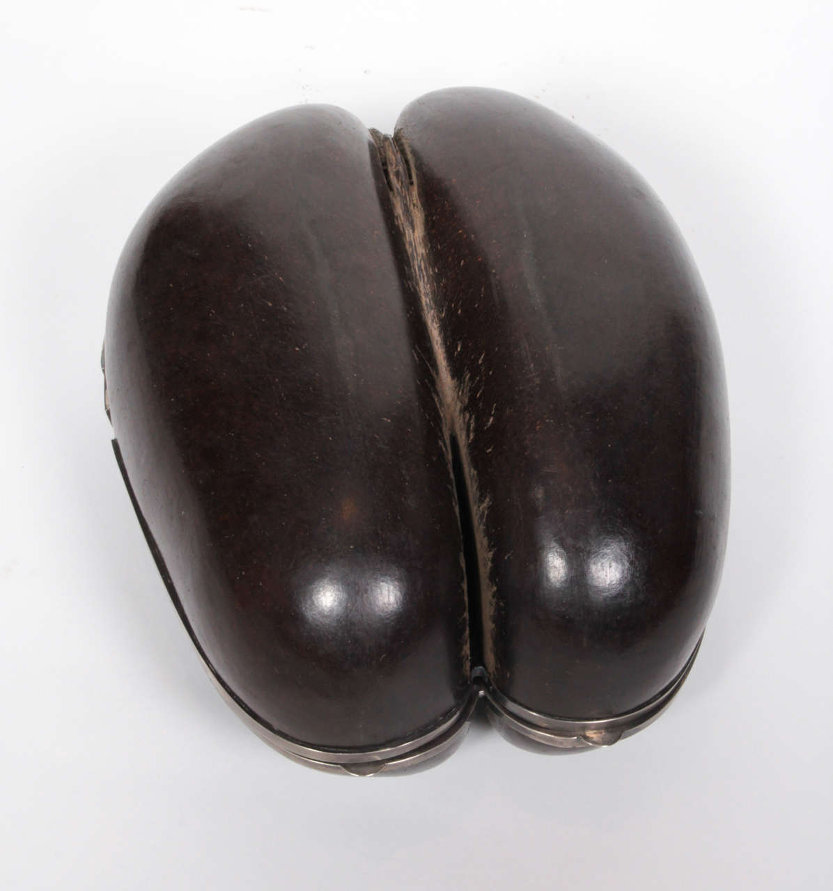 A Fine Silver Mounted Coco De Mer Double Sided Box For Sale at 1stDibs