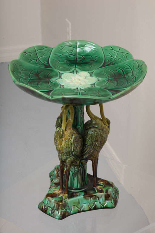 Rare Antique Majolica Crane and Lily Pond Centerpiece at 1stDibs ...