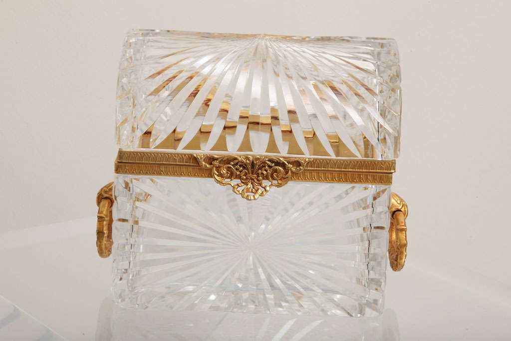 Large Cut Crystal Treasure Chest with Doré Bronze Mounts and Handles at ...