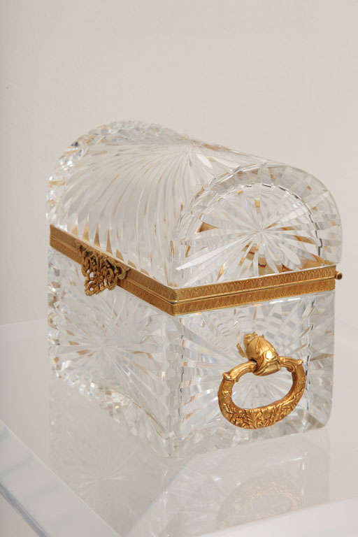 Large Cut Crystal Treasure Chest with Doré Bronze Mounts and Handles at ...