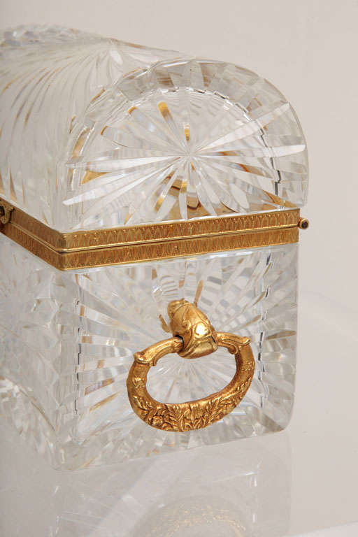Large Cut Crystal Treasure Chest with Doré Bronze Mounts and Handles at ...