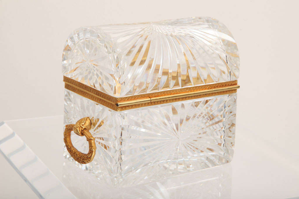 Large Cut Crystal Treasure Chest with Doré Bronze Mounts and Handles at ...