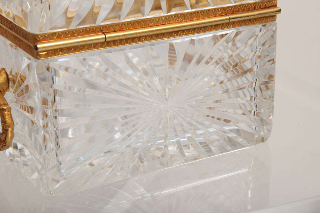 Large Cut Crystal Treasure Chest with Doré Bronze Mounts and Handles at ...