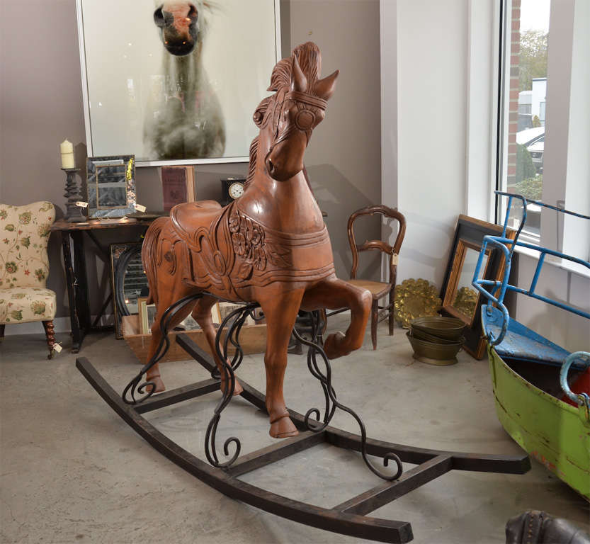 Unique Adult size Carnival Rocking Horse For Sale at 1stDibs