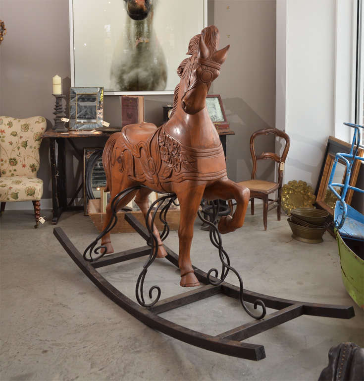 Unique Adult size Carnival Rocking Horse For Sale at 1stDibs