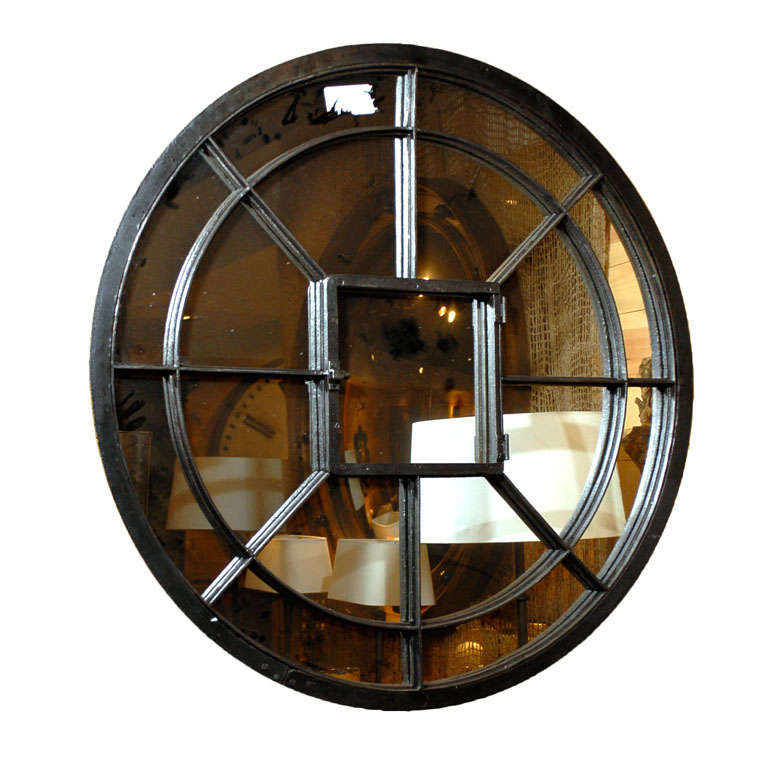 Reclaimed Round Window as MIrror circa 1880 at 1stDibs