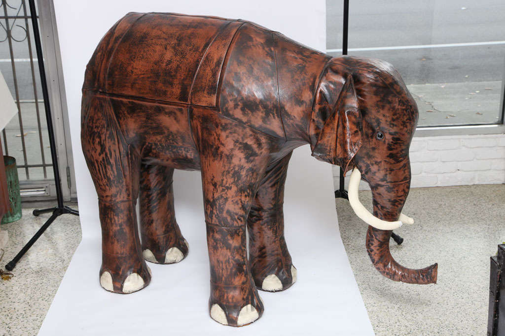 Giant Abercrombie and Fitch Leather Elephant Bar at 1stDibs