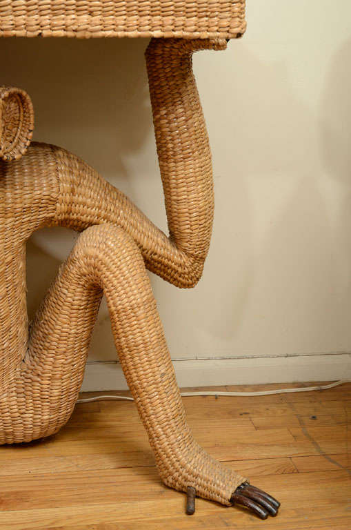 Rare wicker monkey console table by Mario Lopez Torres at 1stDibs ...