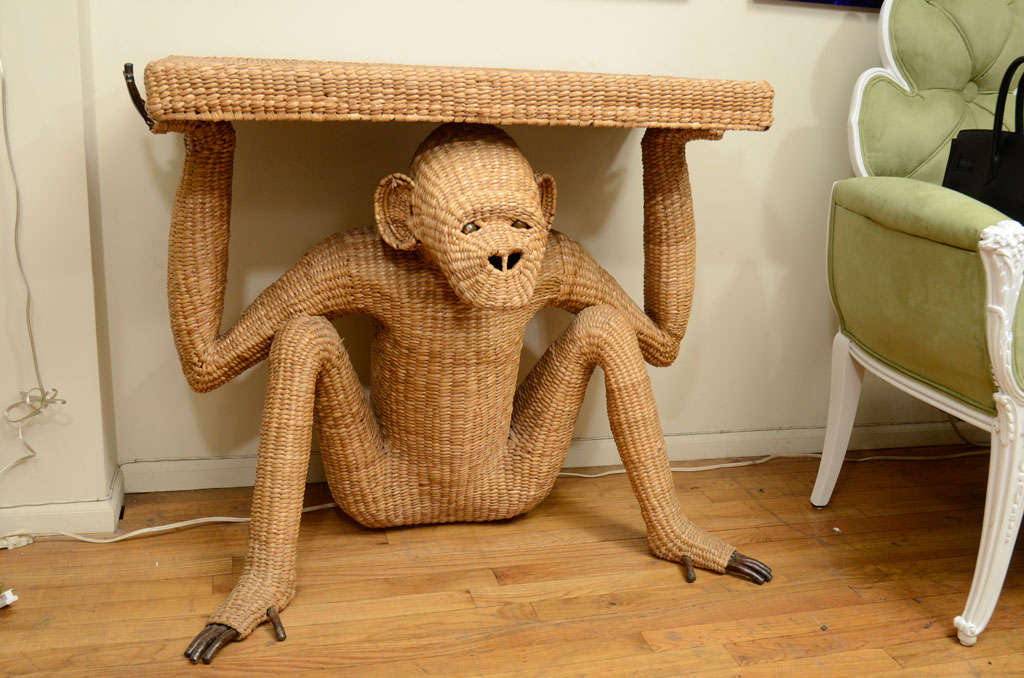 Rare wicker monkey console table by Mario Lopez Torres at 1stDibs ...