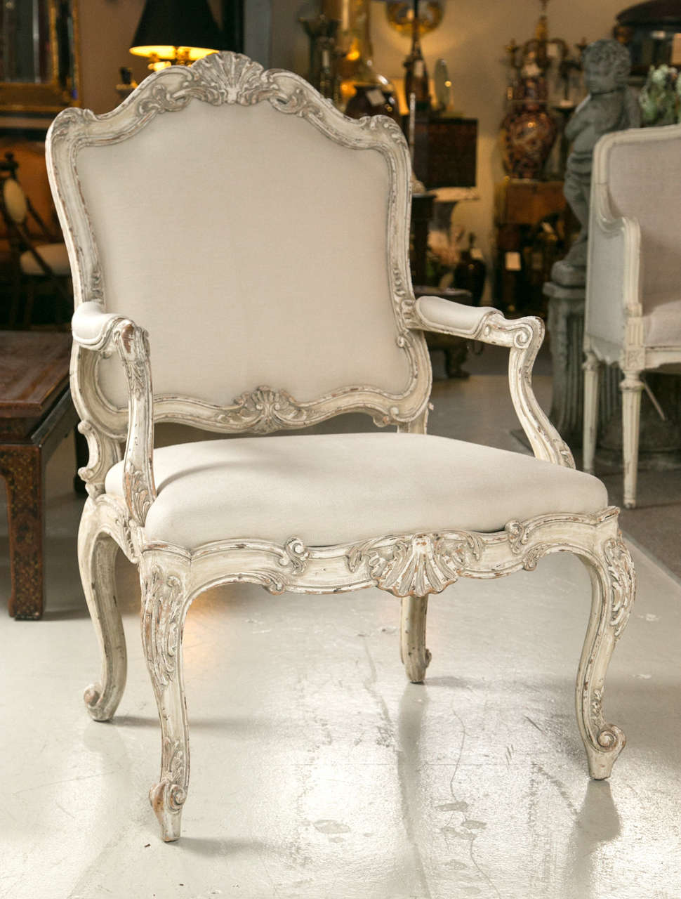 Pair Of Carved Louis Xv Style Arm Chairs At 1stdibs