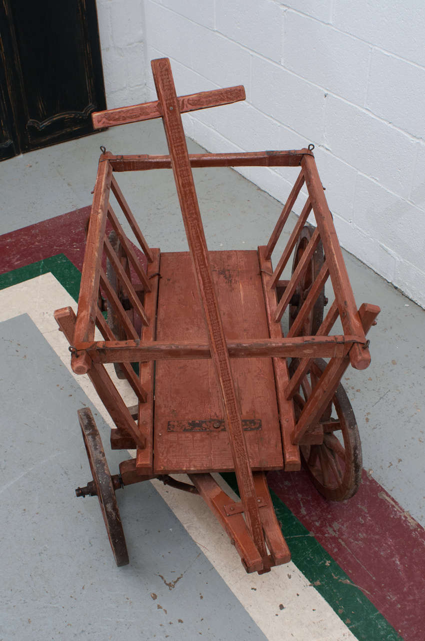 Pine and Beechwood Goat Cart at 1stDibs | antique goat cart, antique ...