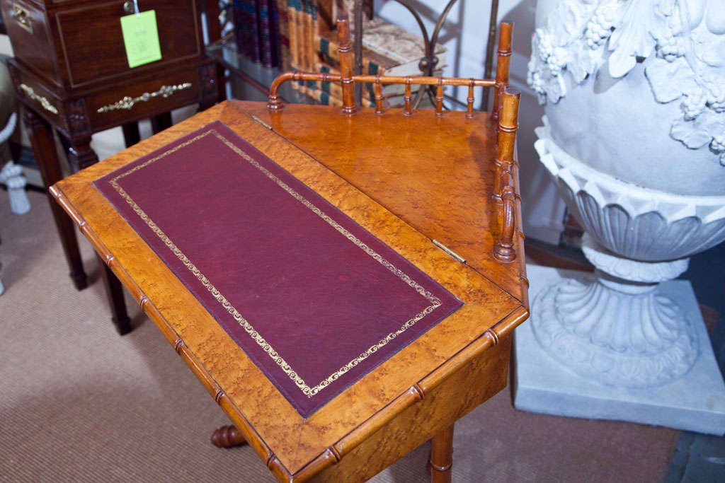 Maple Faux Bamboo Corner Desk at 1stDibs | corner desk maple