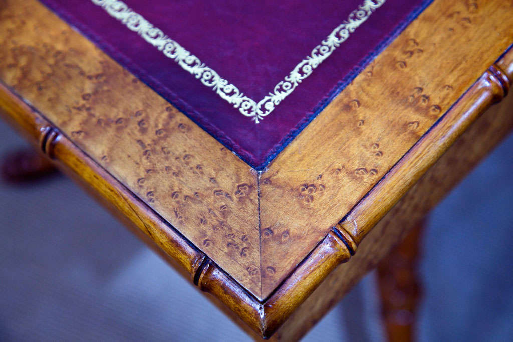 Maple Faux Bamboo Corner Desk at 1stDibs | corner desk maple