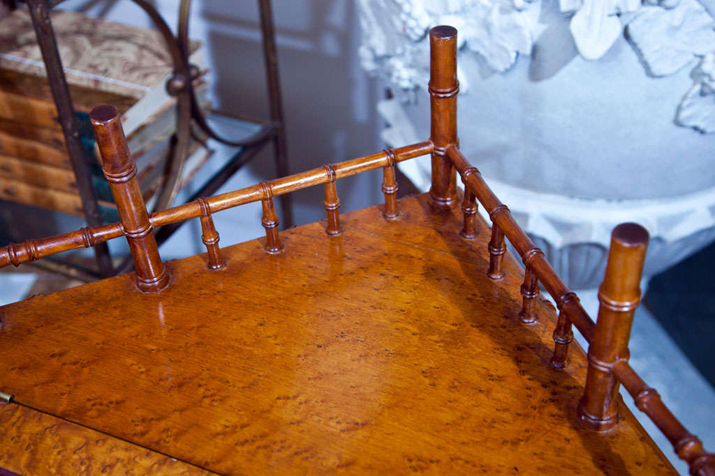Maple Faux Bamboo Corner Desk at 1stDibs | corner desk maple