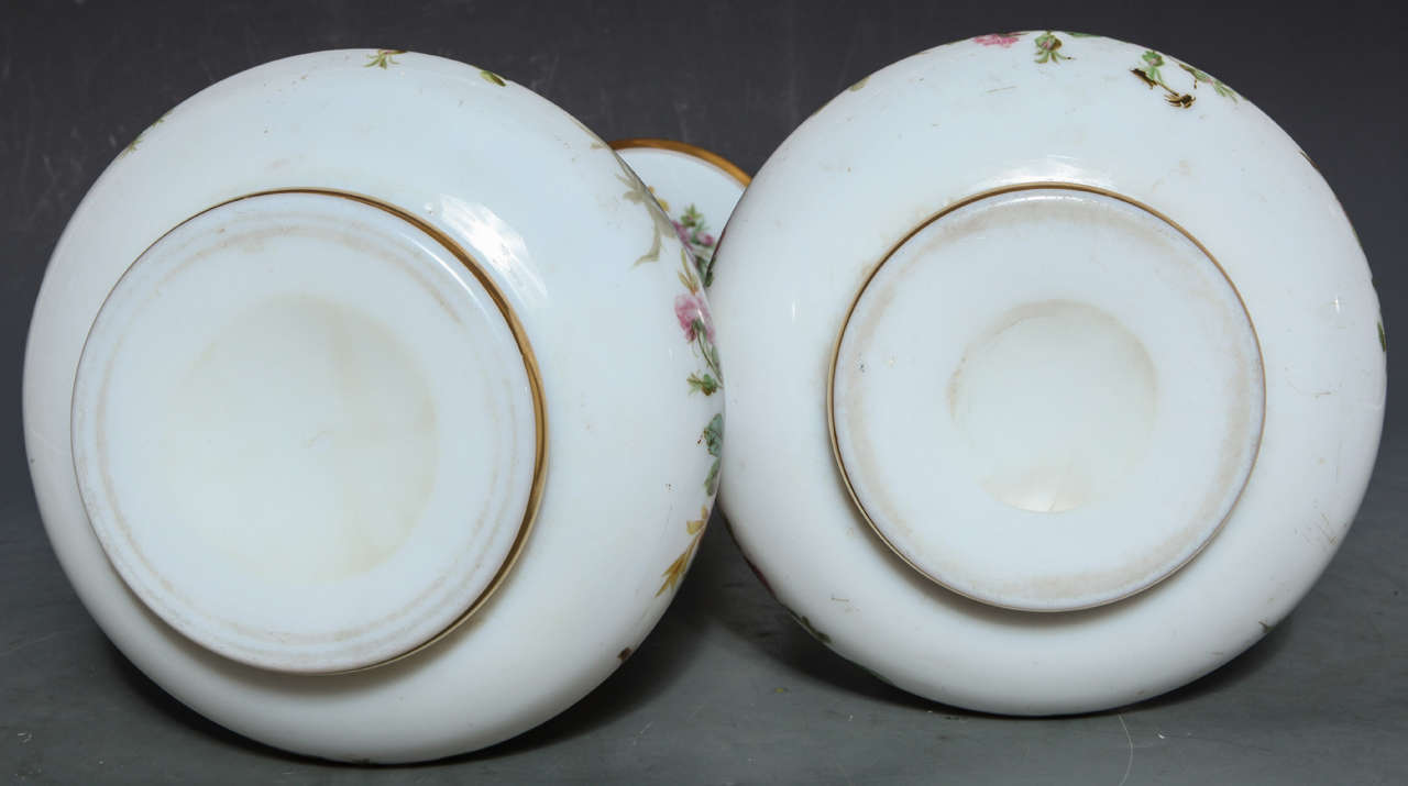 Fine Pair of Antique French Opaque White Opaline Glass Vases For Sale ...