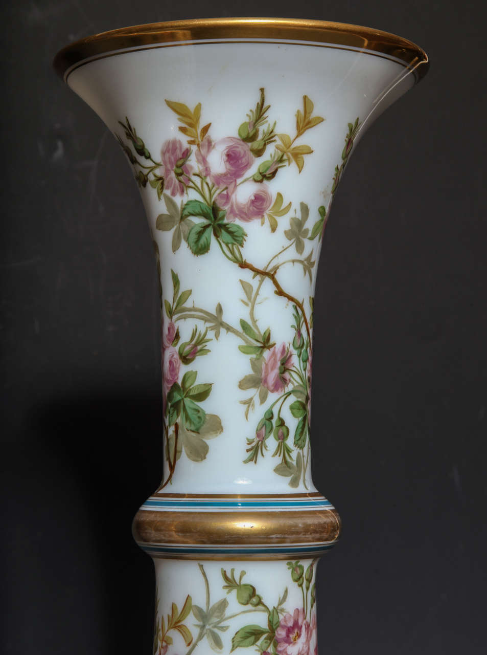 Fine Pair of Antique French Opaque White Opaline Glass Vases For Sale ...