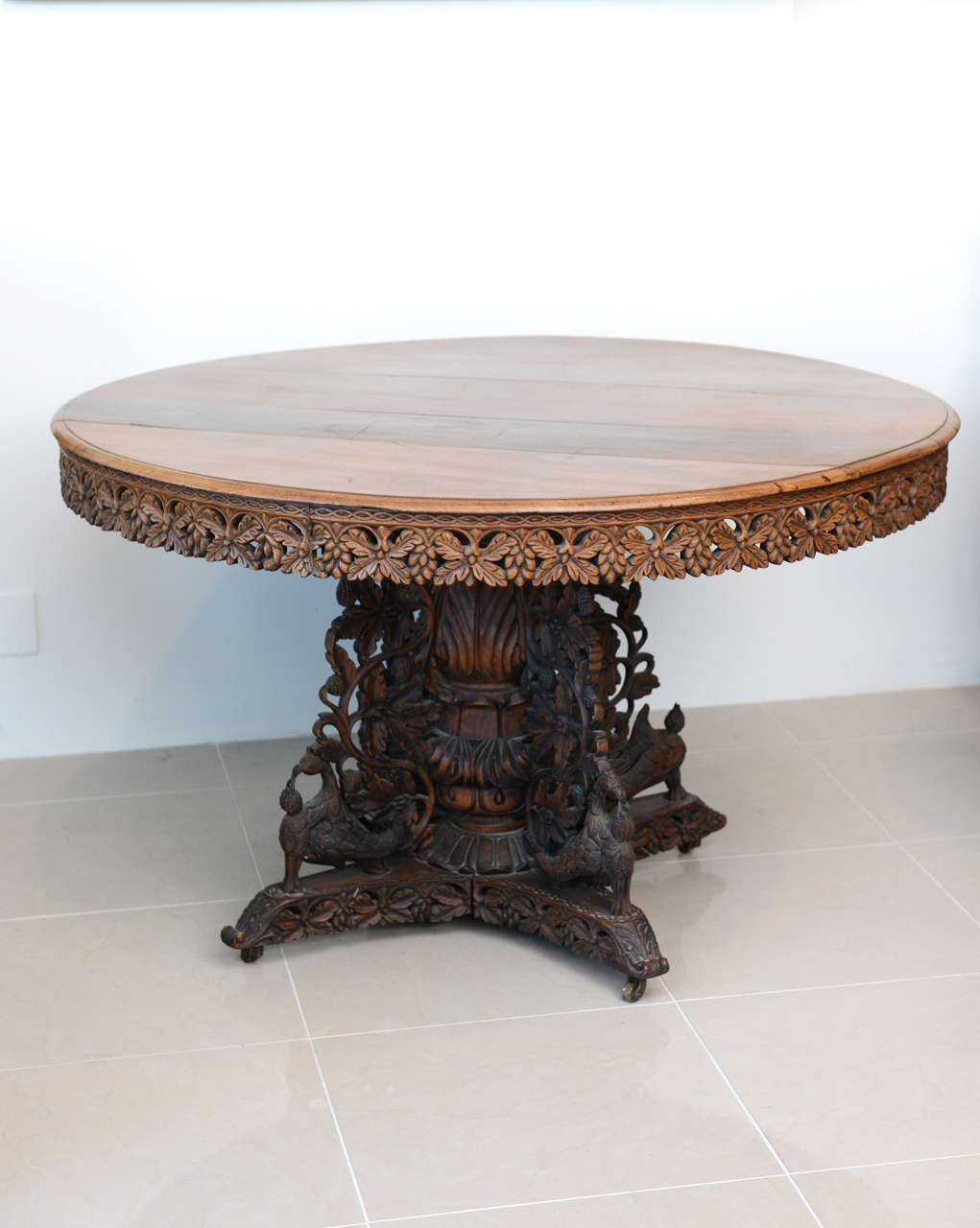 Anglo-Indian Teak and Padouk Center/Dining Table For Sale at 1stDibs ...