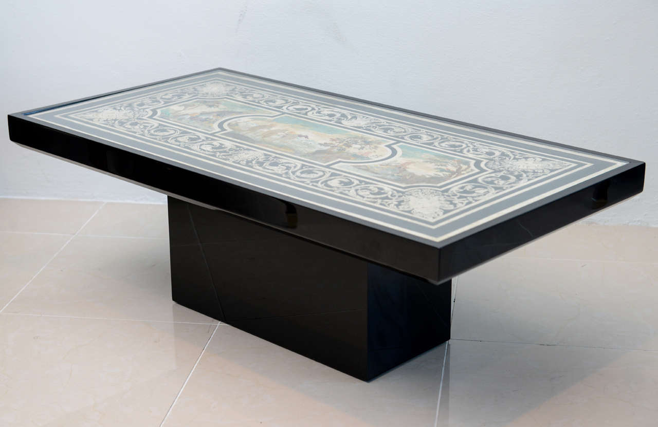Fine Italian Scagliola 18th Century Table Top Mounted in a Low Table ...
