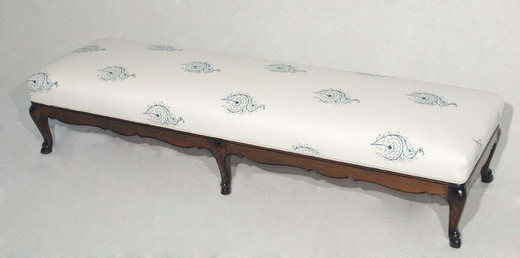 Extra Long Louis XV Bench or Ottoman with French-Indian Fabric at ...