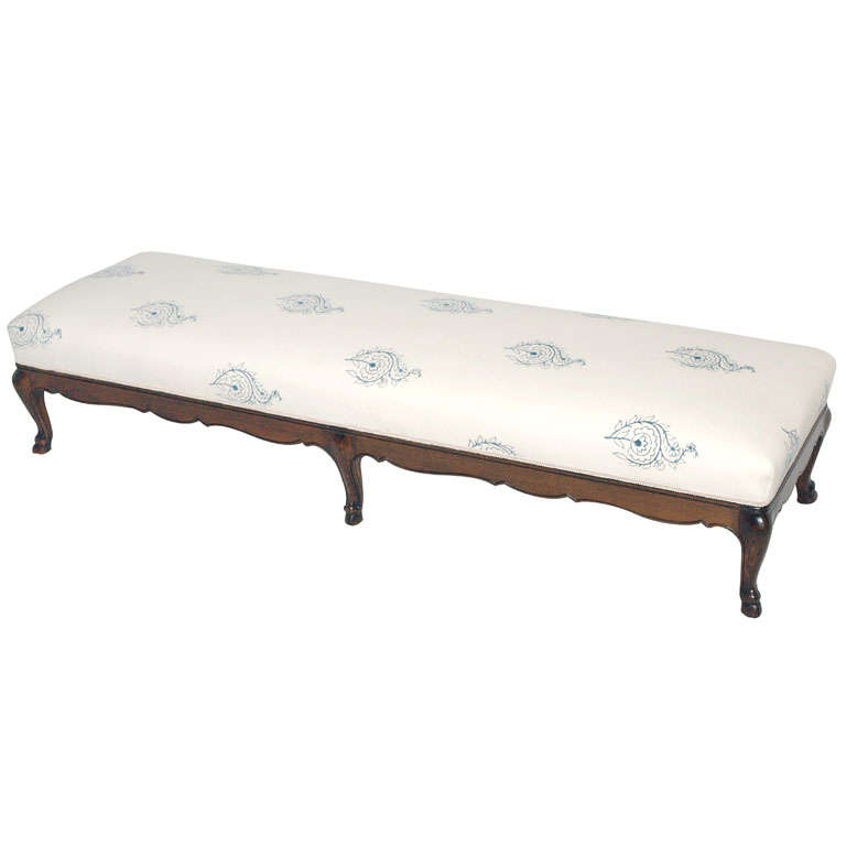Extra Long Louis XV Bench or Ottoman with French-Indian Fabric at ...