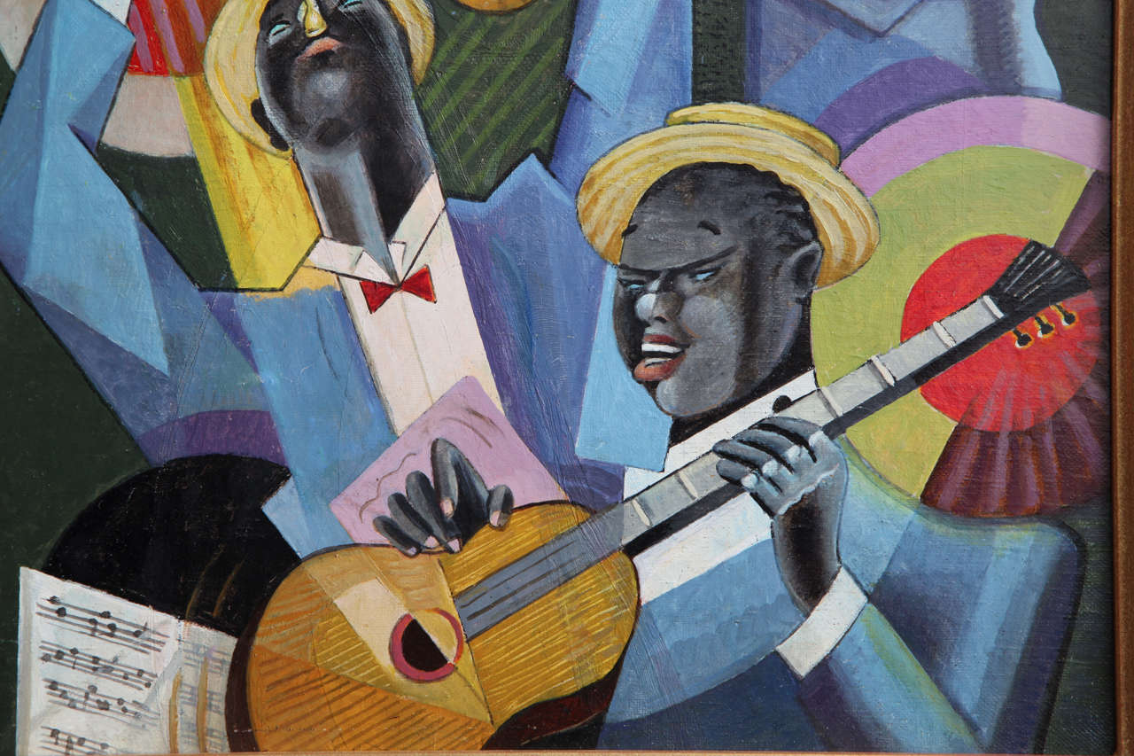 Bela De Kristo "Jazz Trio" Painting at 1stDibs | bela kadar painting ...