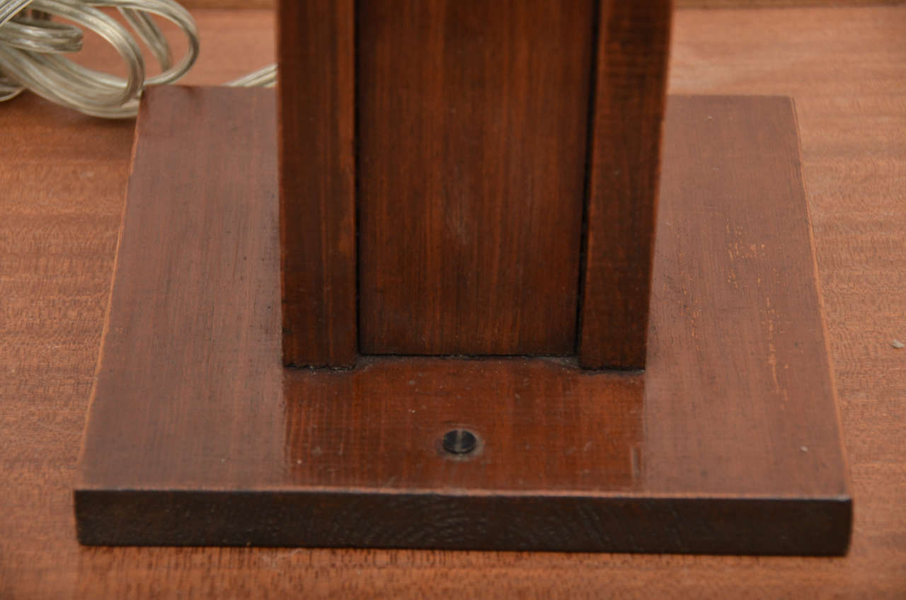 Square Mission Style Wooden Table Lamp at 1stDibs