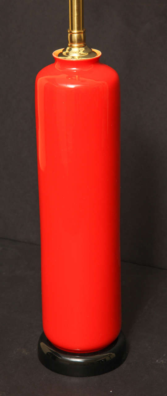 Chinese Rouge Colored Porcelain Lamps For Sale at 1stDibs