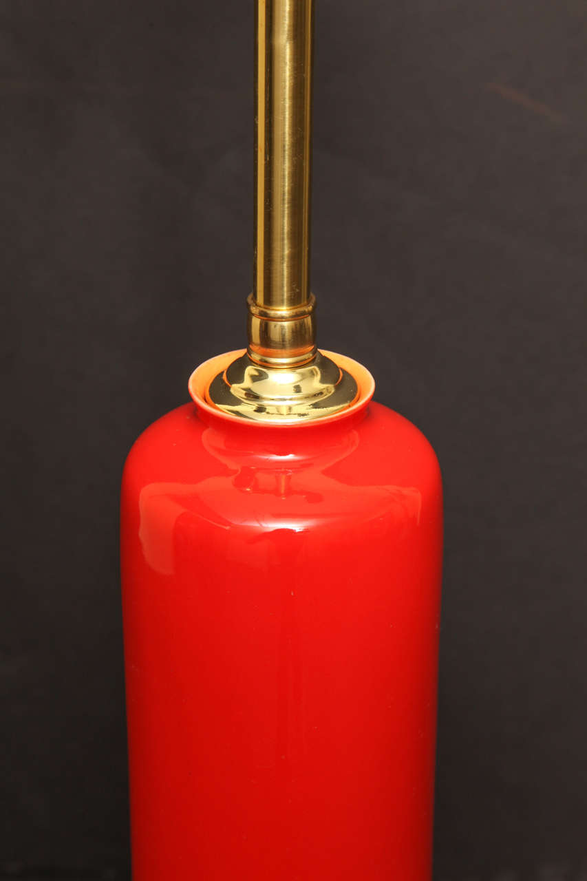 Chinese Rouge Colored Porcelain Lamps For Sale at 1stDibs