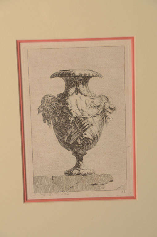 Suite of 4 Neoclassical Etchings of Urns by Salz dated 1745 at 1stDibs