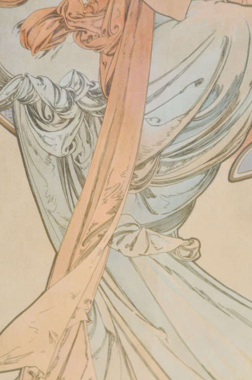 Alphonse Mucha, Signed Original Lithograph on Silk, "La Poesie" For ...
