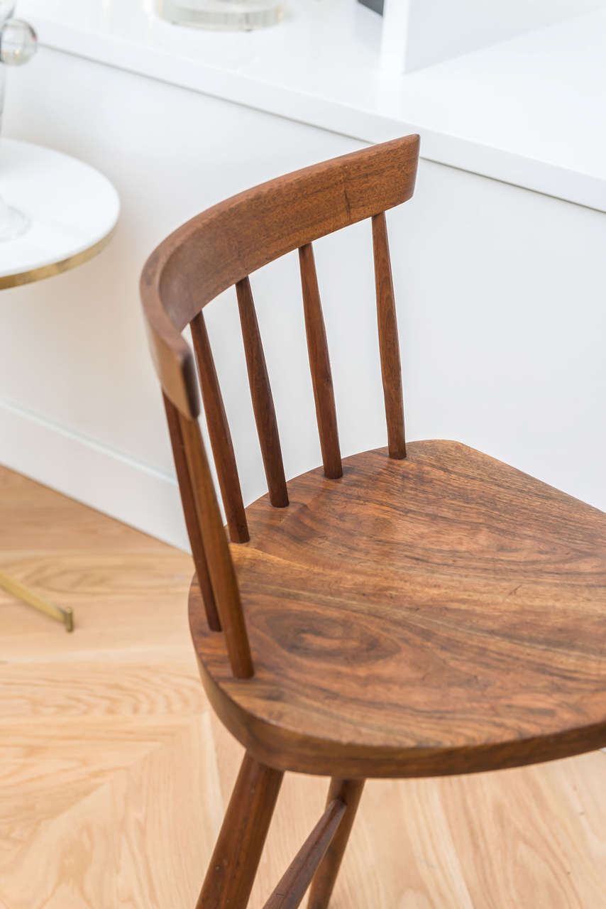 George Nakashima Walnut Mira Stool For Sale at 1stDibs