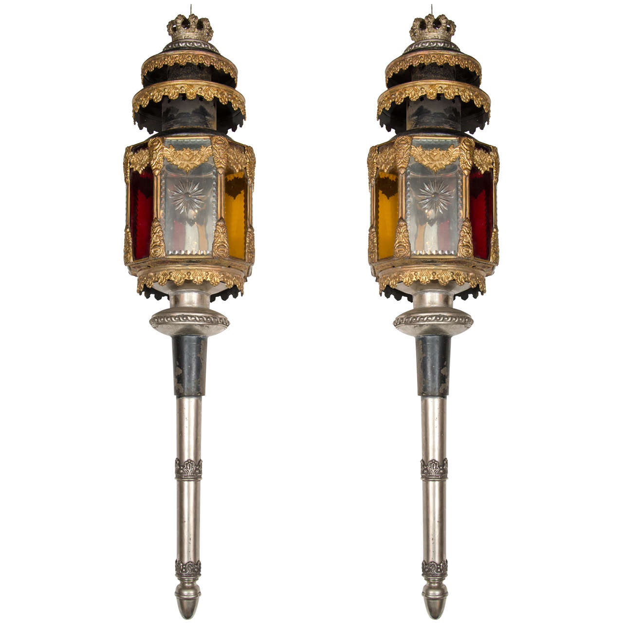 Pair of Impressive Coach Lanterns at 1stDibs