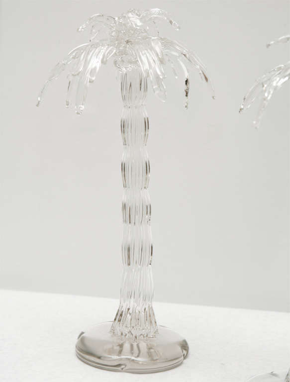 Pair of Hand Blown Glass Palm Trees at 1stDibs | palm tree glass, ガラスの ...