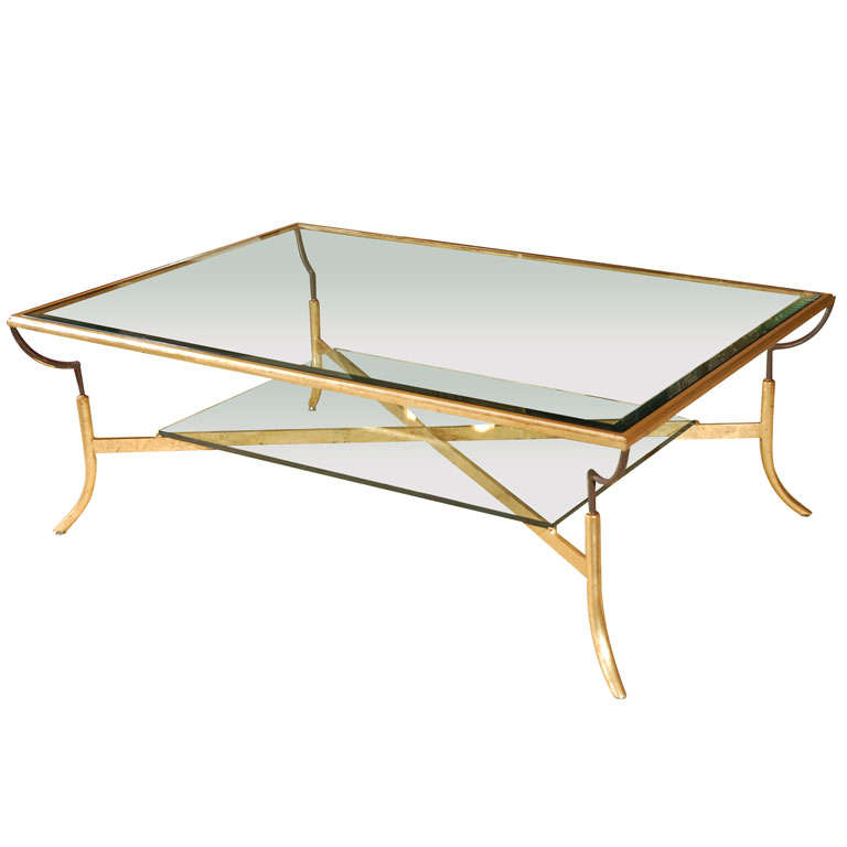 2 Tier Gold Leaf Coffee Table at 1stDibs