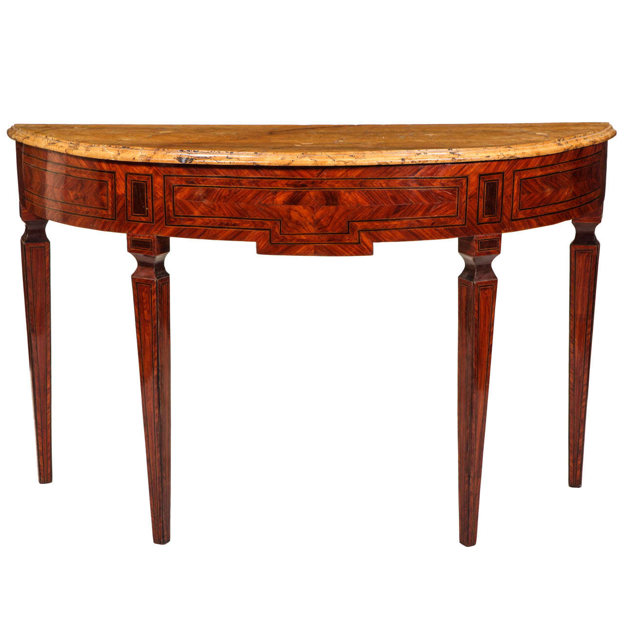 Italian 18th Century Console Table with Marquetry Inlaid Top and ...