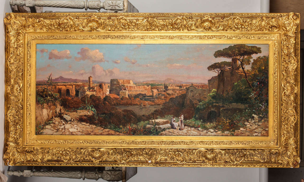 A Fine Roman Landscape Depicting the Colosseum and the Via Sacra For ...