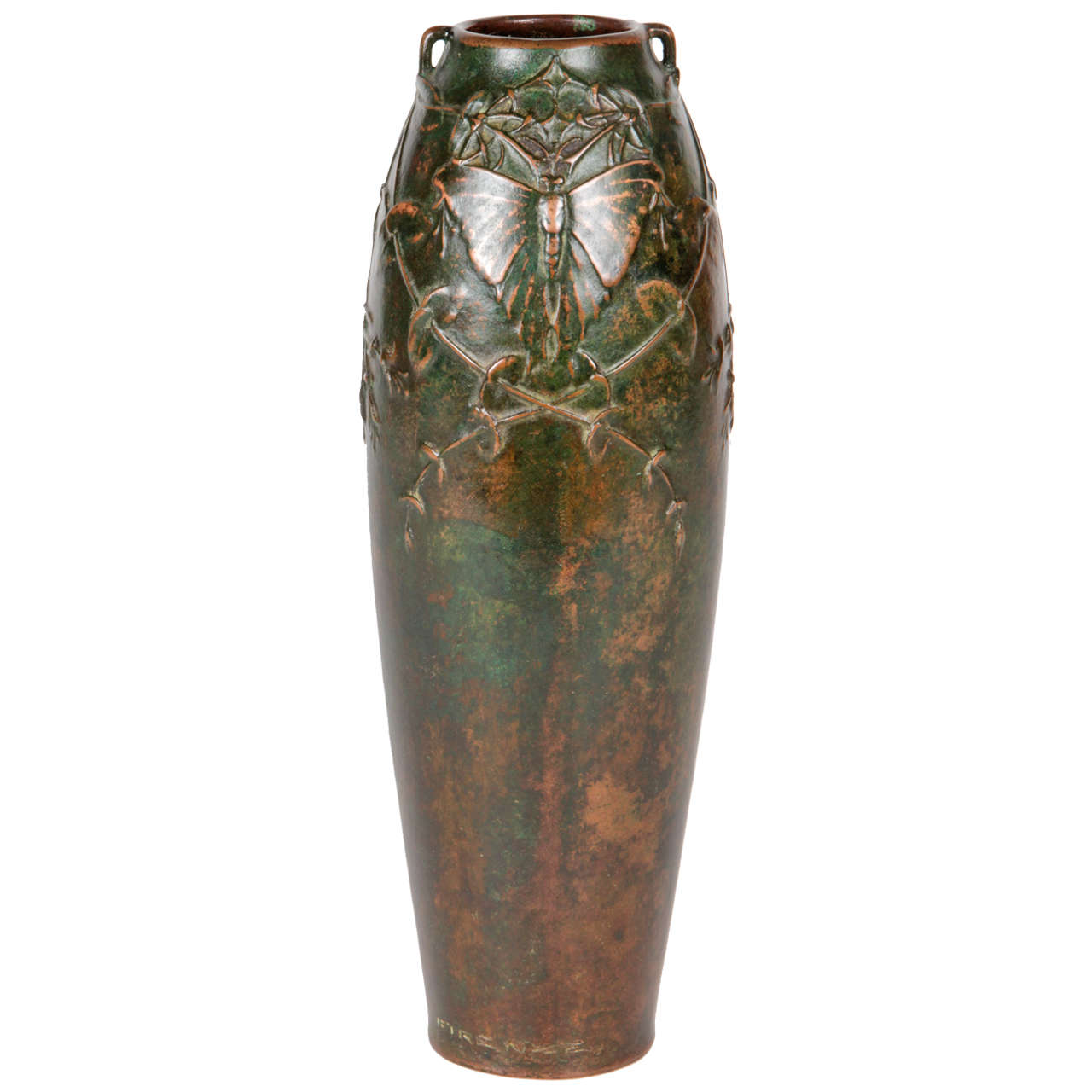 Hugo Elmquist Sweden Art Nouveau Butterfly vase c. 1904 For Sale at 1stDibs