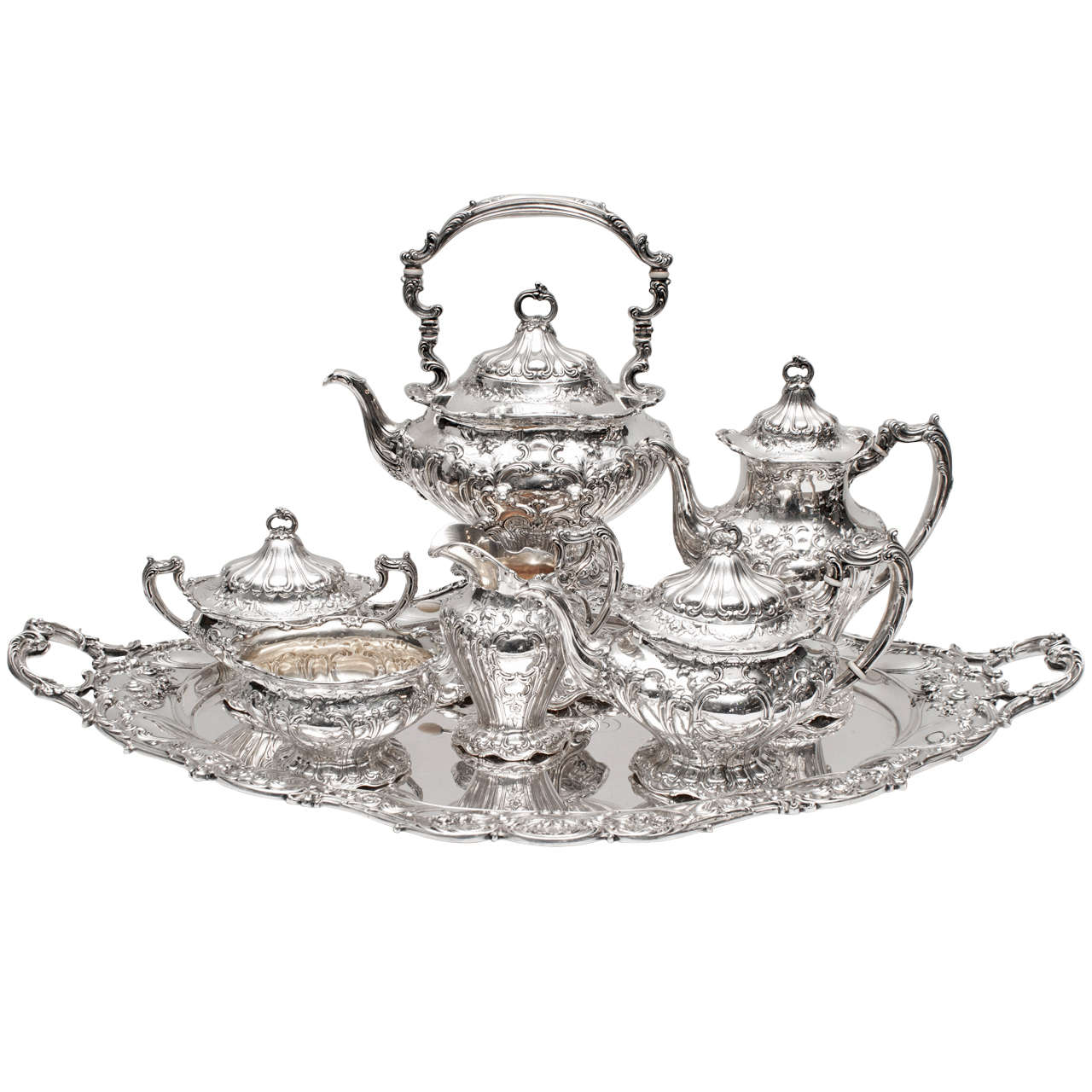 Gorham Sterling Silver Chantilly Grand Tea And Coffee Set at 1stDibs