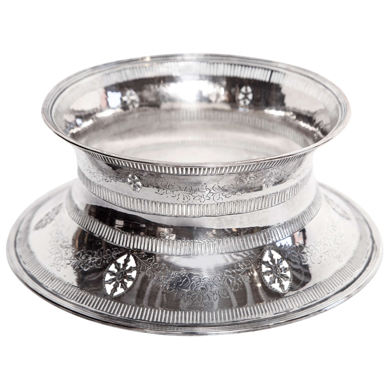 19th Century Irish, Silver Plated Potato Ring For Sale at 1stDibs