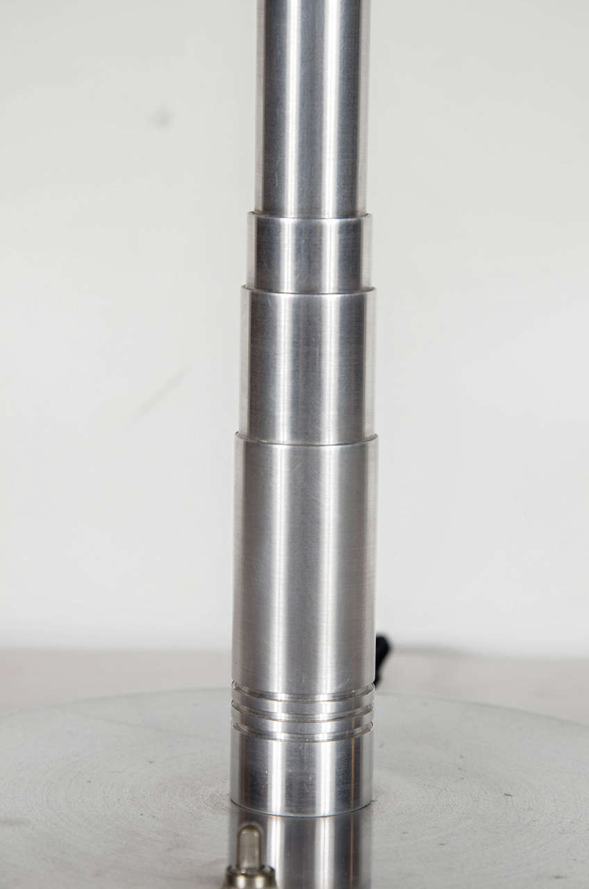 Art Deco Machine Age Desk Lamp in Brushed Nickel and Skyscraper ...