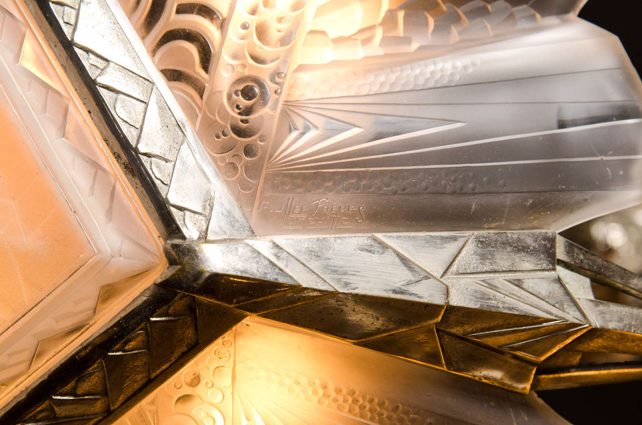 Exquisite Art Deco Chandelier by Muller Frères at 1stDibs