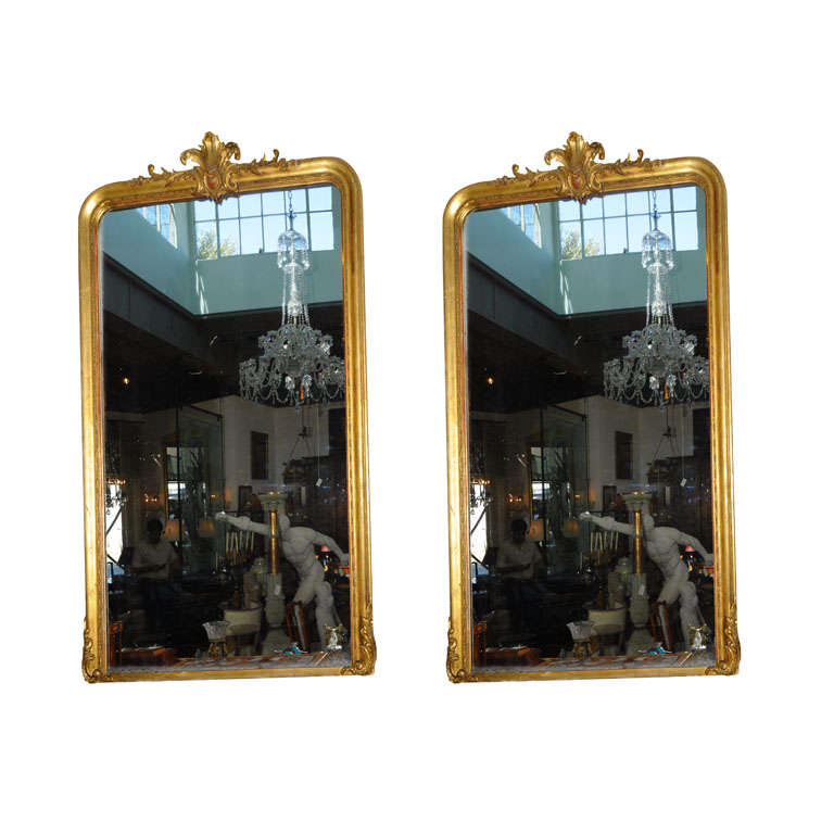 Near Pair of Louis Phillippe Diamond Dust Mirrors at 1stDibs