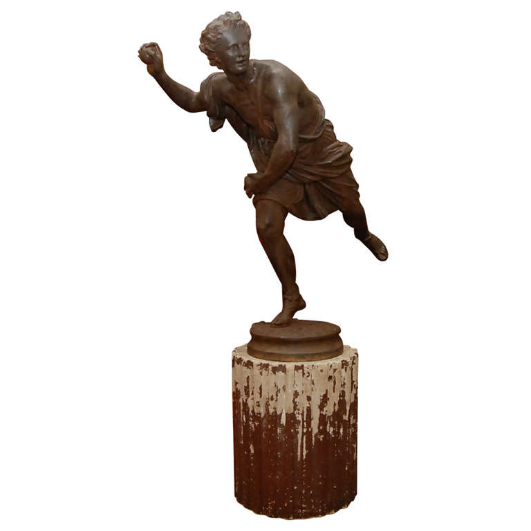 Late 18 / Early 19 Century French Cast Iron Statue of Hippomenes at 1stDibs