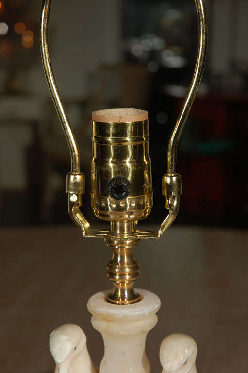 Diminutive Alabaster Birds Table Lamp at 1stDibs