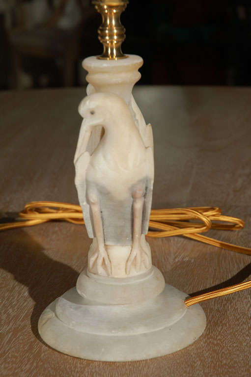 Diminutive Alabaster Birds Table Lamp at 1stDibs