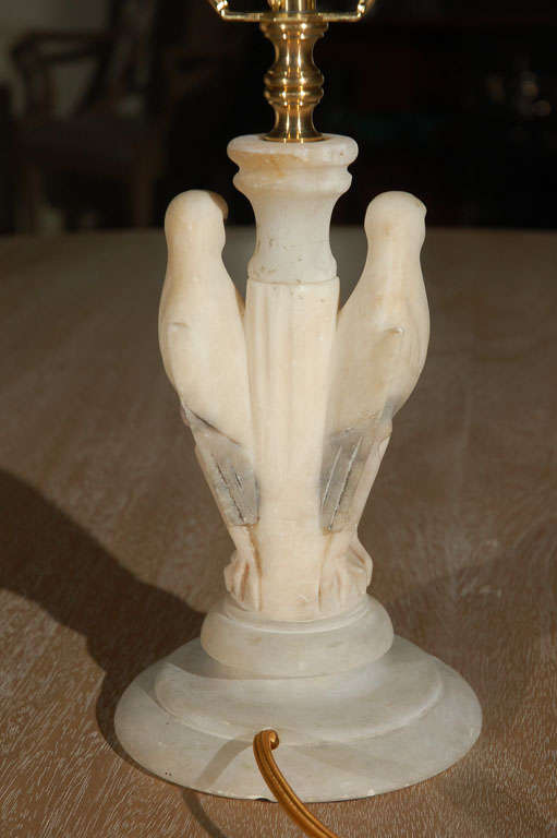 Diminutive Alabaster Birds Table Lamp at 1stDibs