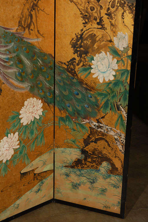 Chinese Hand Painted Four-Panel Screen at 1stDibs