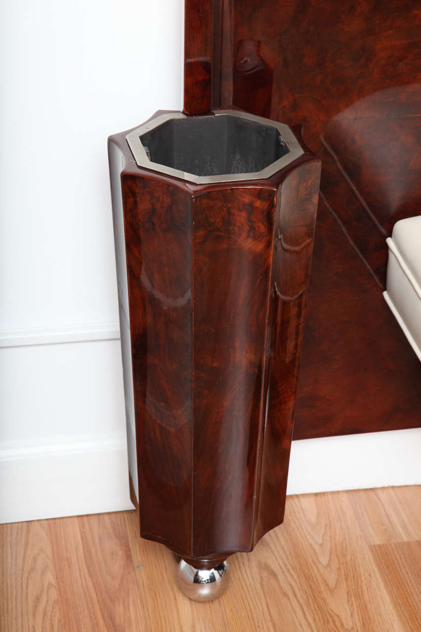 Machine Age Art Deco Umbrella Stand with Mirror, Bench and Coat Hooks ...