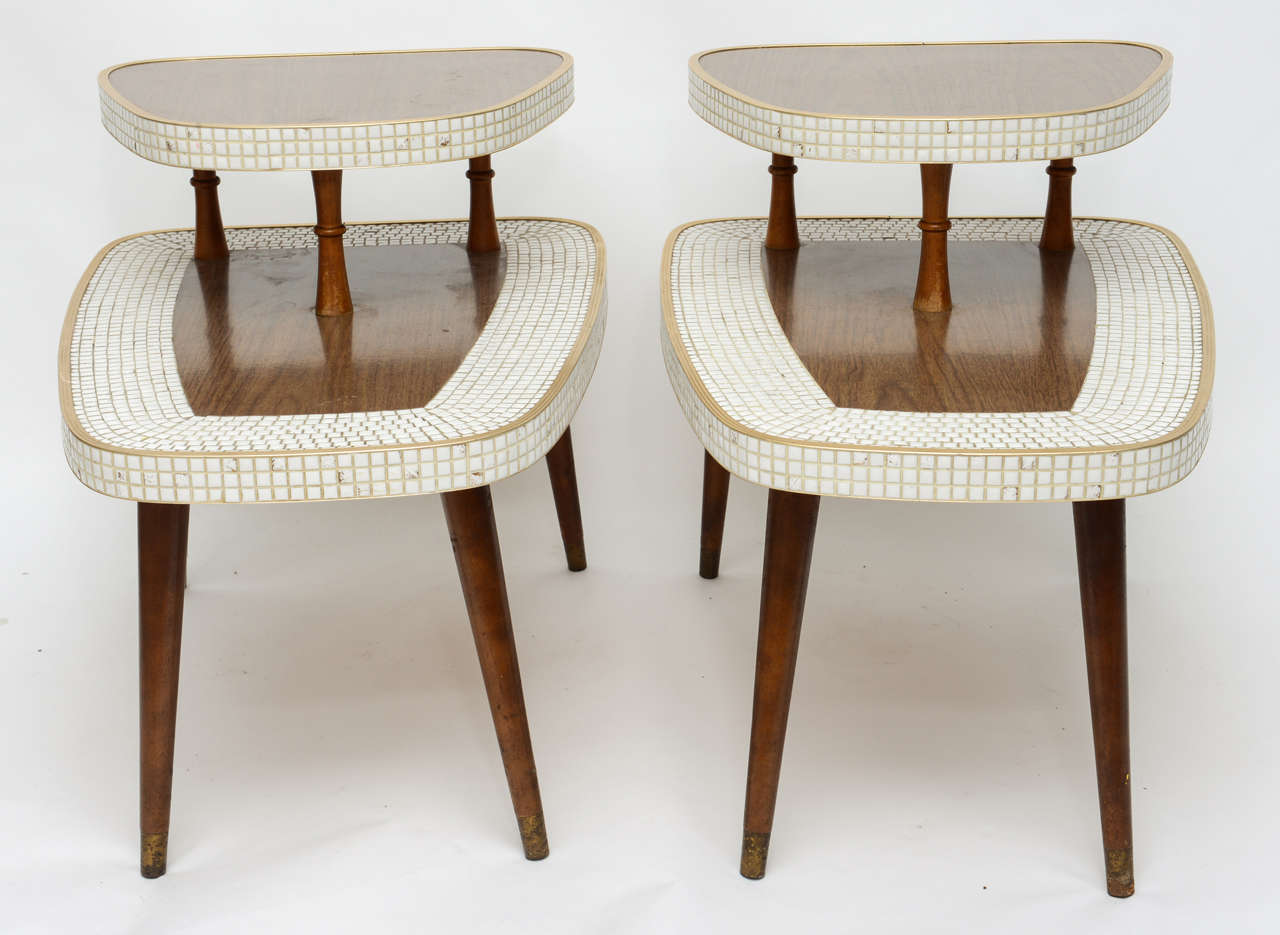 Lane Tile 2 Tiered Side Tables 1970s at 1stDibs | 70s side table, 70s ...
